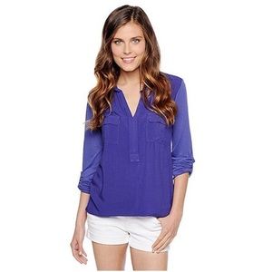 Splendid | Tops | Splendid Mixed Media Blue Top | Poshmark